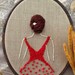 Woman in Red 3D Hand Embroidered Hoop Art, Modern Embroidery, Women ...