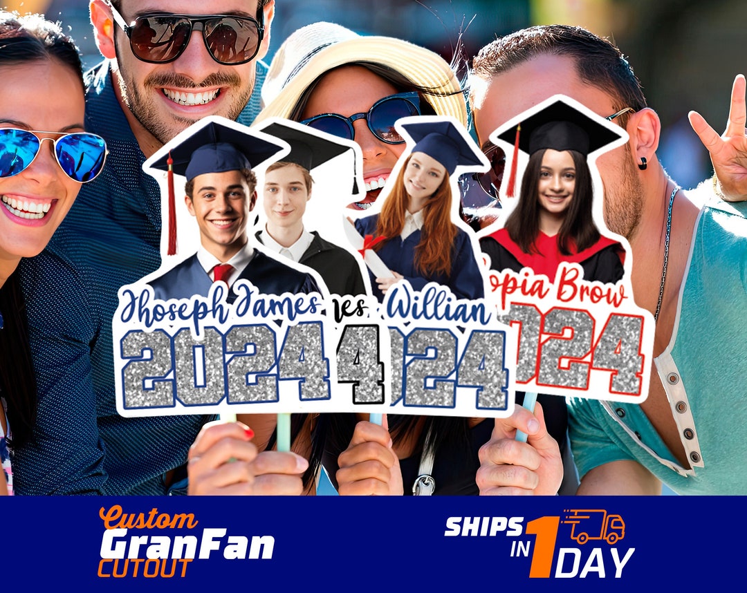 Gradfans, Graduation Fans, Head on a Stick, Custom Face Fans With ...