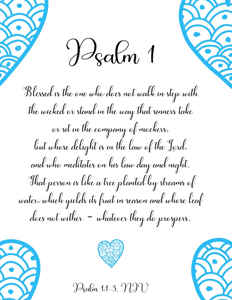 Psalm 1 Printable Wall Art Aesthetic Bible Verse Wall Art - Etsy
