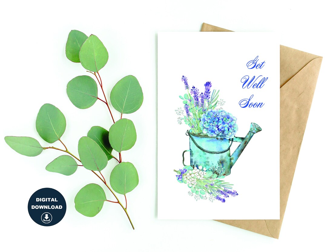 Get Well Printable Card, Instant Download, Get Well Soon, Feel Better ...