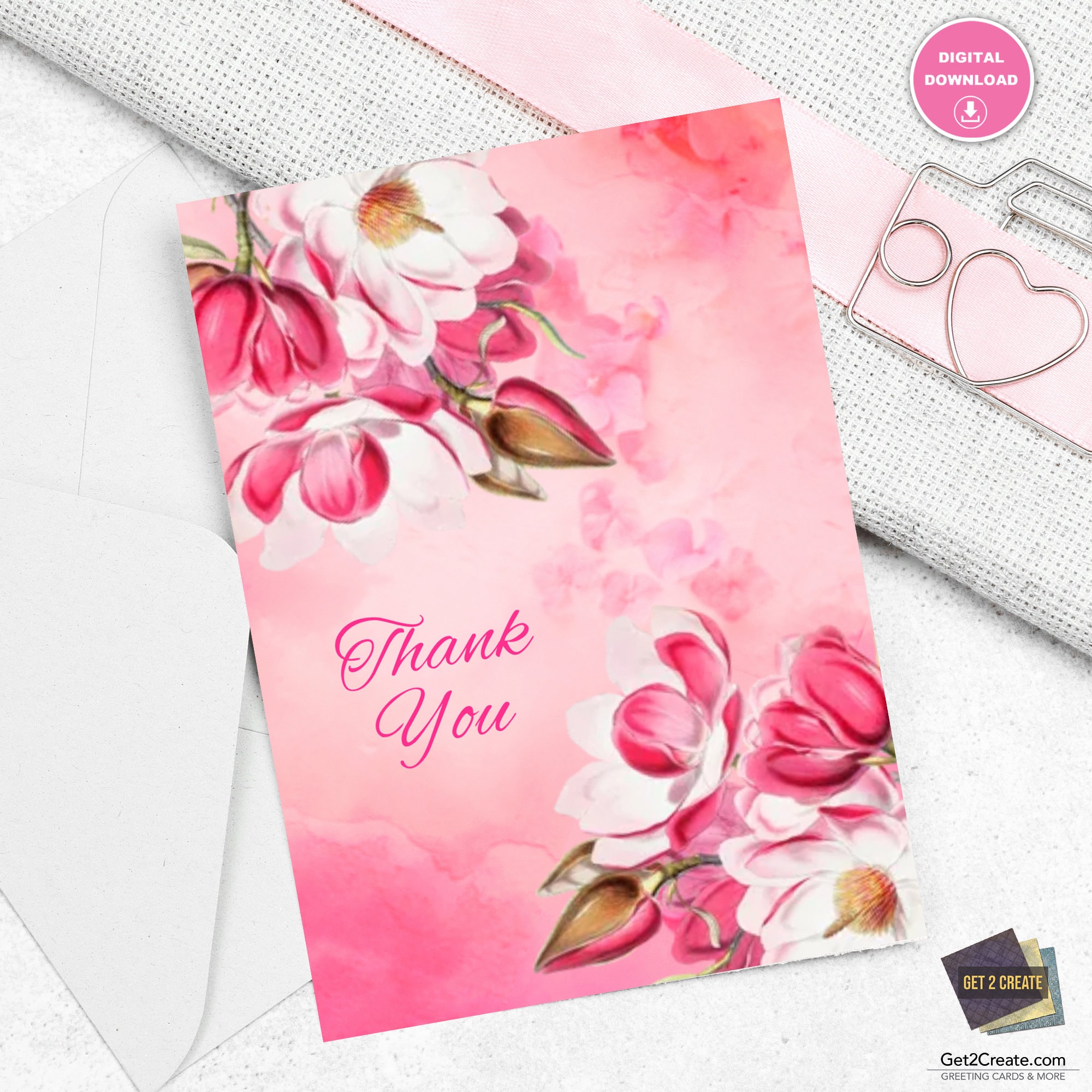 Thank You Printable Card for Mom Thanks Printable Greeting Card for ...