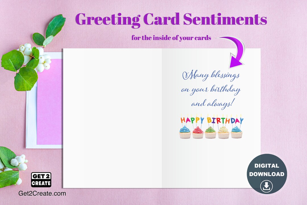 Birthday Sentiments for Cards - Set of 10, Printable Birthday ...