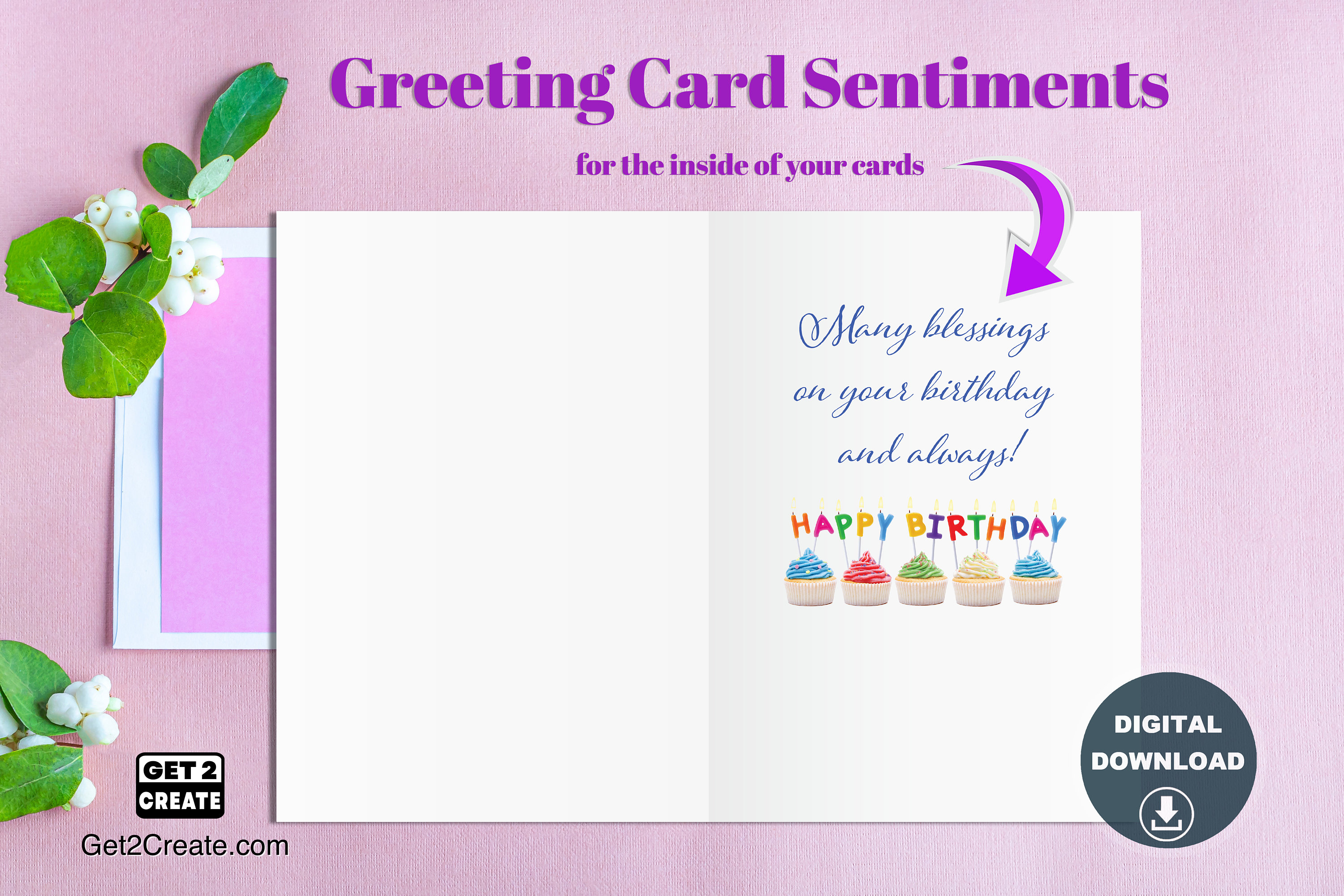 Birthday Sentiments for Cards - Set of 10, Printable Birthday ...
