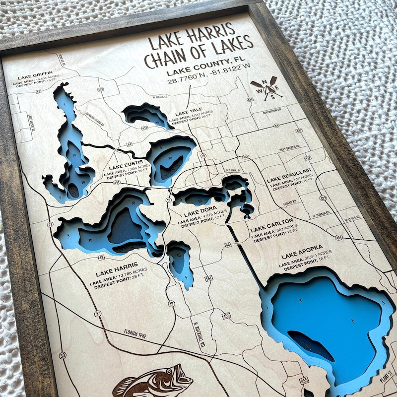 Lake Map - Etsy