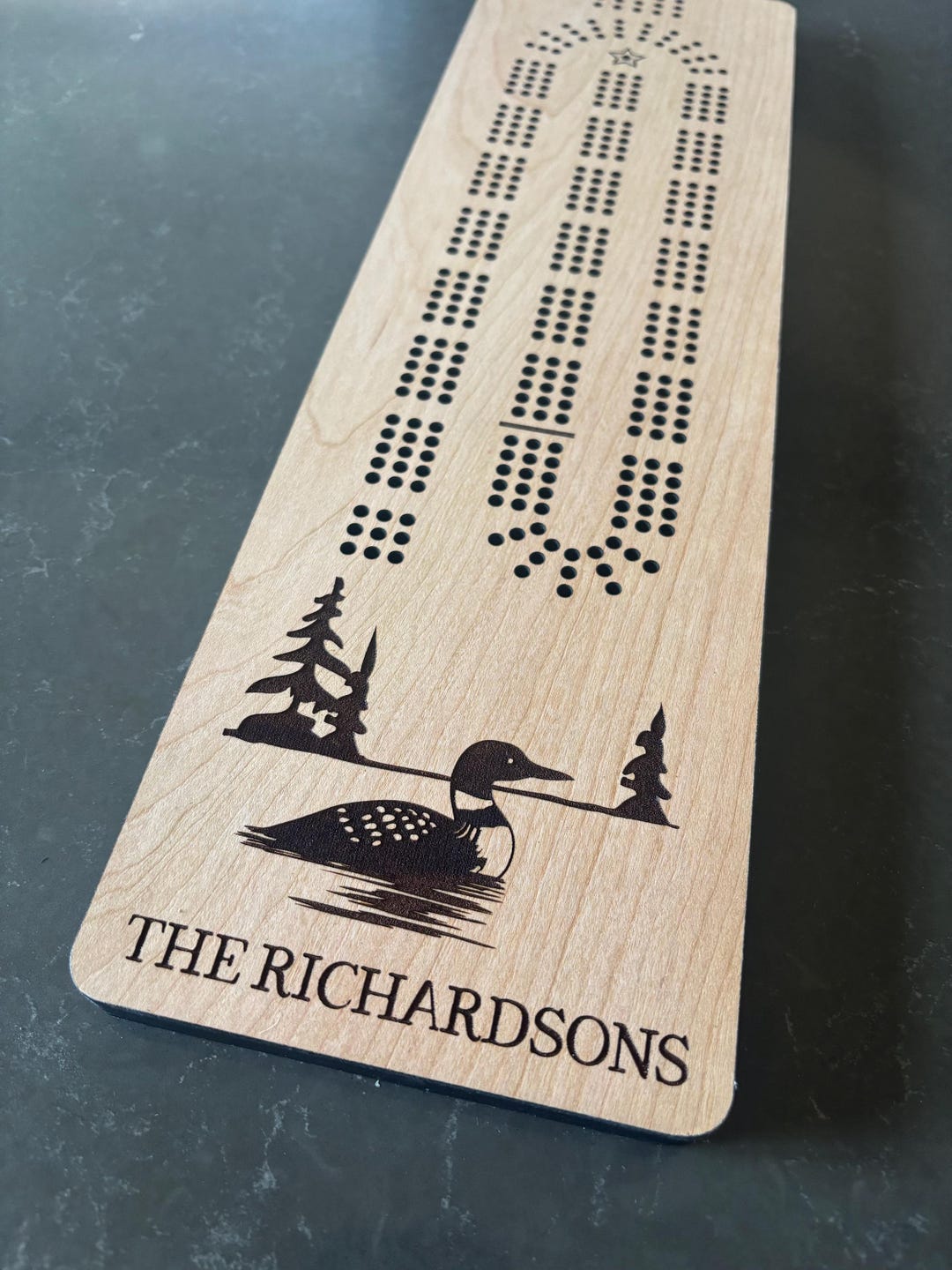 Loon Cribbage Board, Custom Cribbage, Personalized Gifts, Fathers or ...