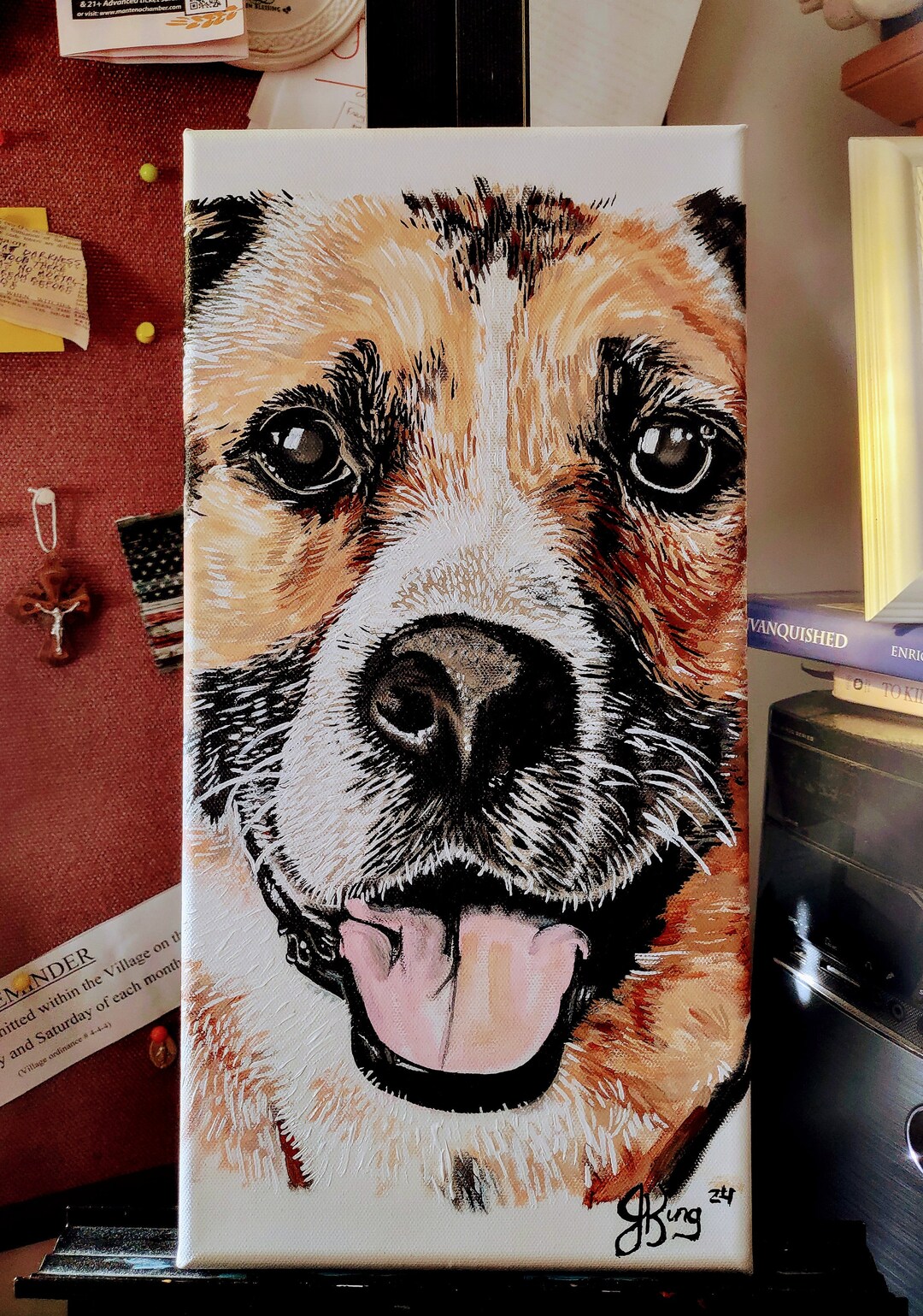 Hoss Original Acrylic Painting Print, Wall Art, Dog Lovers, Unique ...