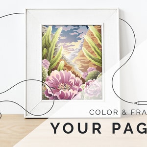 PRINTABLE Coloring Page | Nature Design | Desert Cactus Flower ...