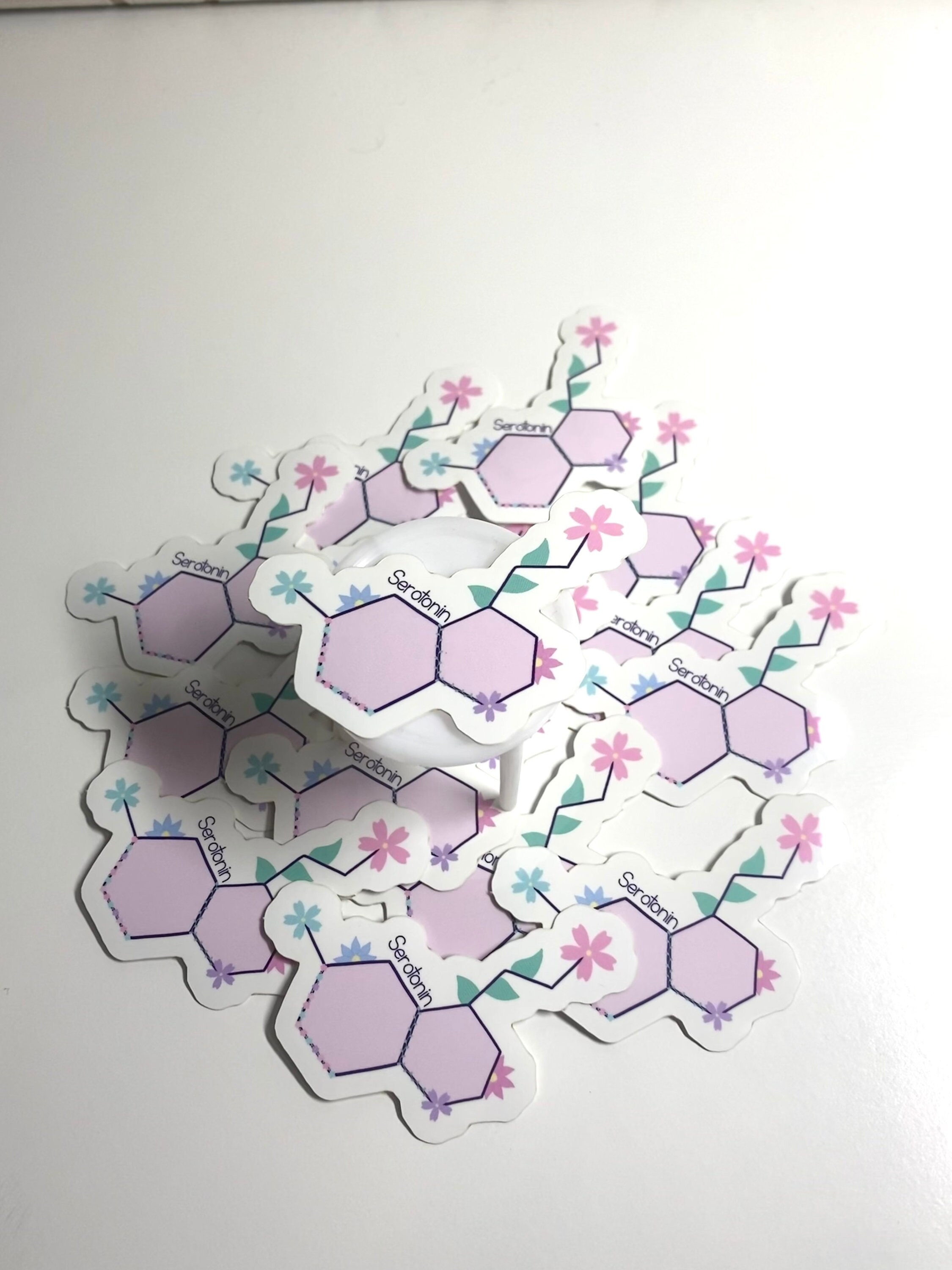 Serotonin Floral Chemical Symbol Sticker! - Etsy