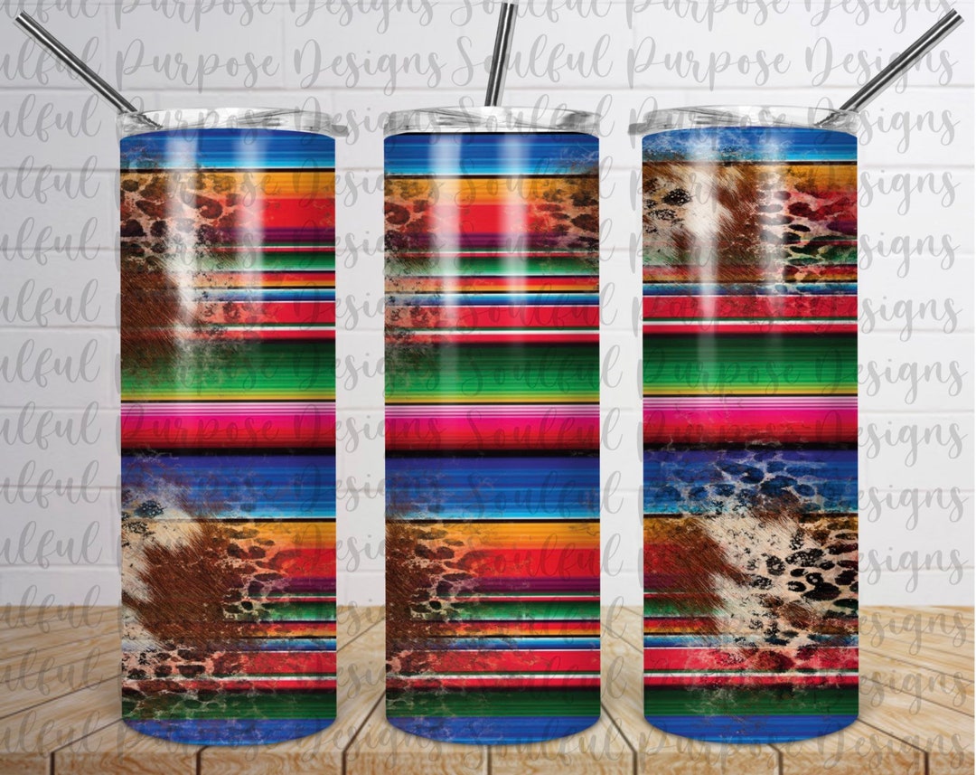 Serape Cow/leopard Sublimation Tumbler Design 20z Digital File - Etsy