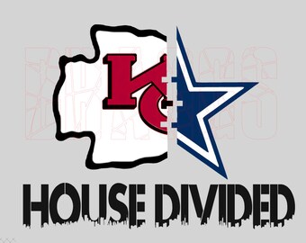 House Divided Cowboys and Chiefs - Etsy