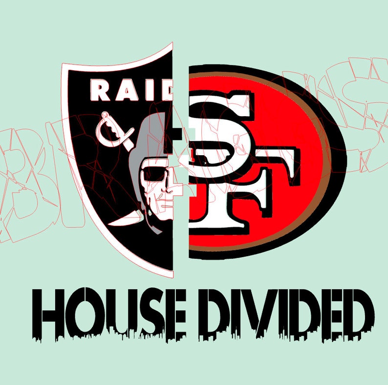House Divided 49ers and Raiders - Etsy