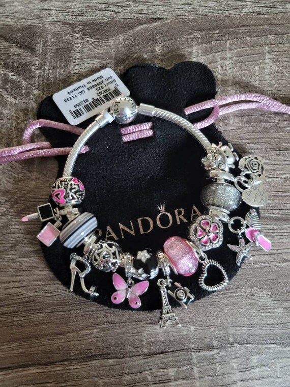 Pink And Black Pandora Bracelet