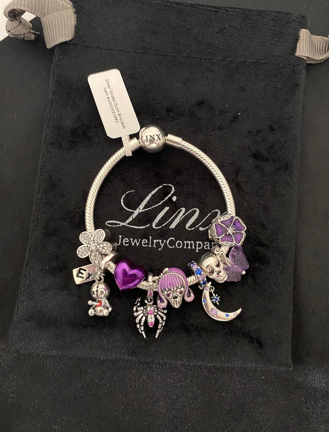 Linx Bracelet With Girly Goth Themed Charms - Etsy
