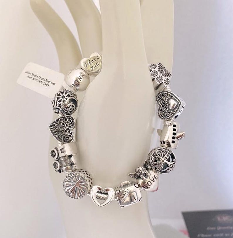 Linx Snake Chain Bracelet With Schnauzer Themed Charms 925 Sterling ...