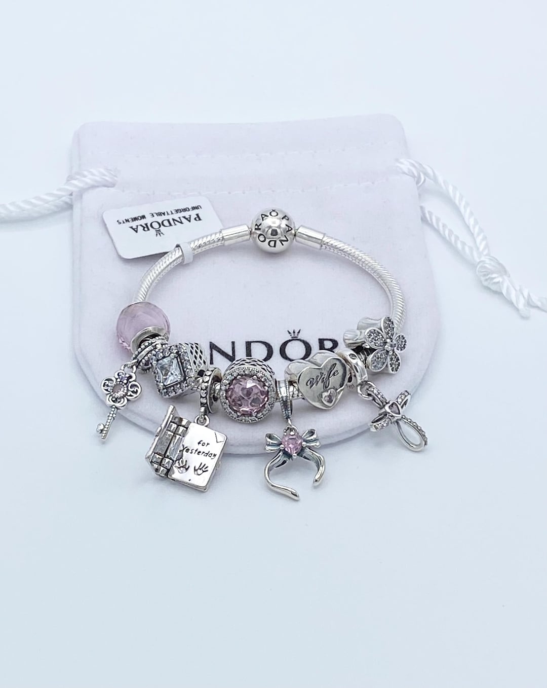 Pandora Moments Smooth Snake Chain Bracelet With Pink Religious Wife ...