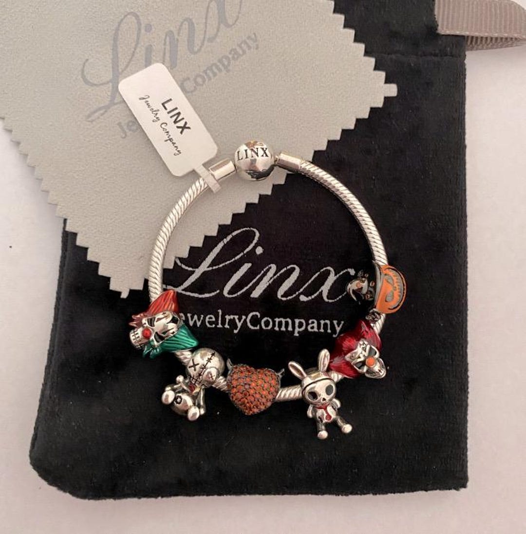 Linx Bracelet With Skull Scary Clown and Voodoo Doll Themed Charms - Etsy