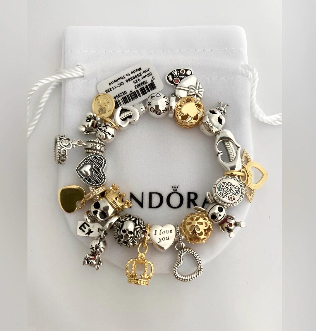 Pandora Moments Smooth Snake Chain Bracelet With Skull Voodoo Doll Love ...