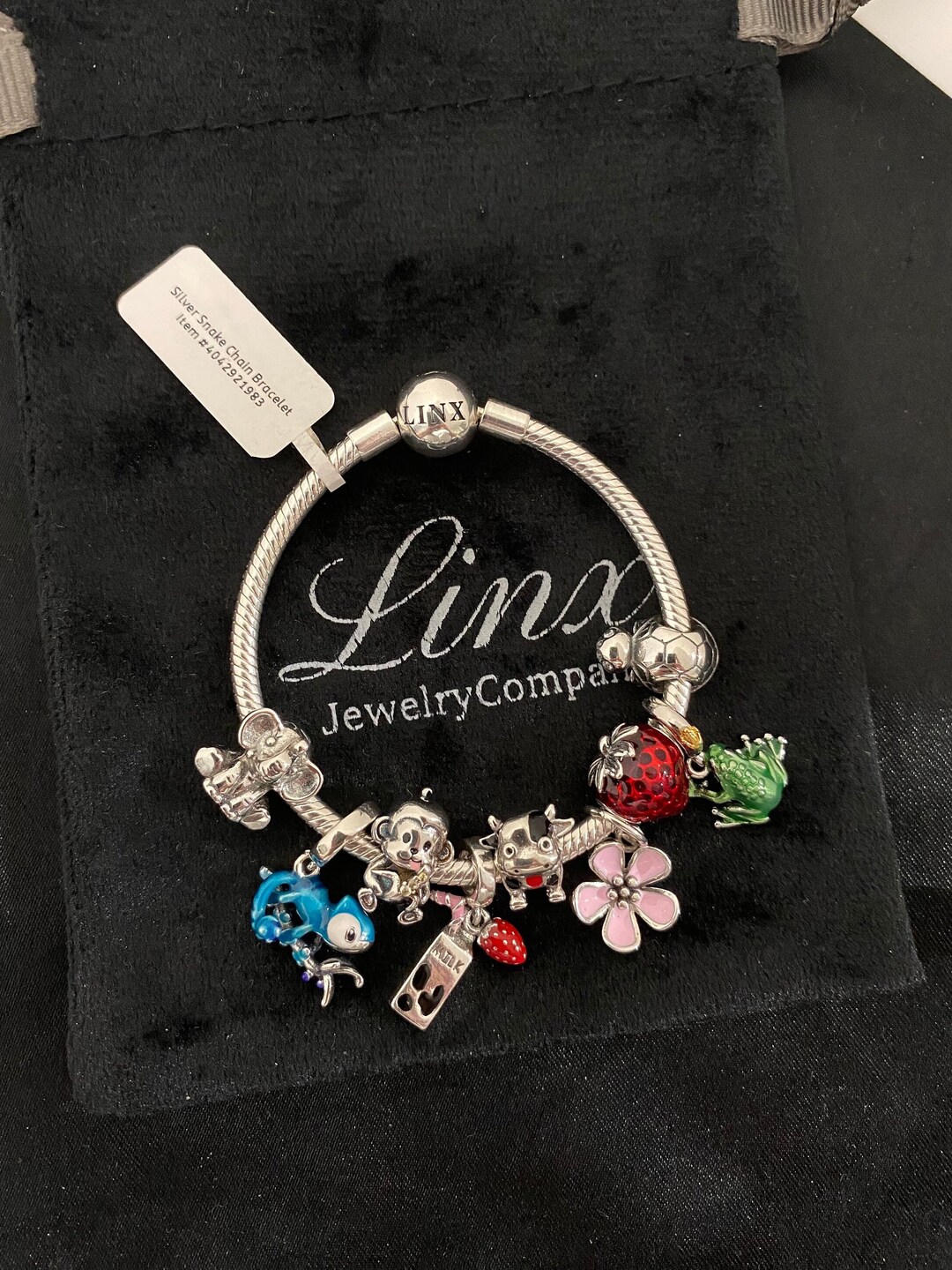 Linx Snake Chain Bracelet With Animal Themed Charms - Etsy