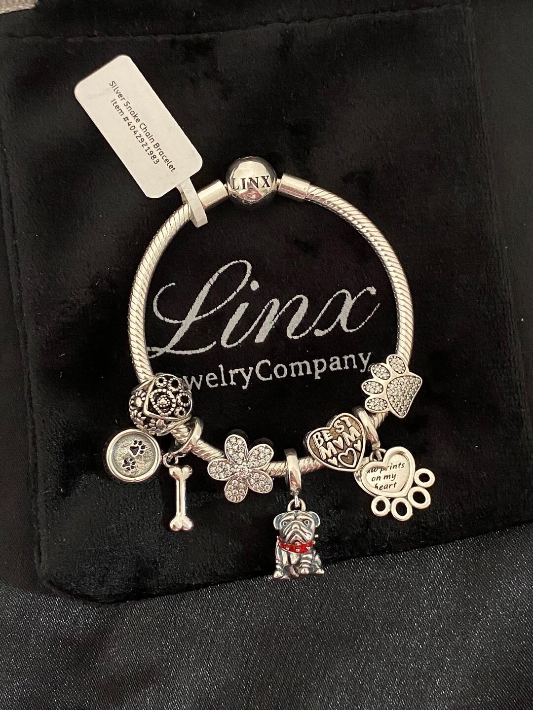Linx Bracelet With English Bulldog Mom Themed Charms - Etsy