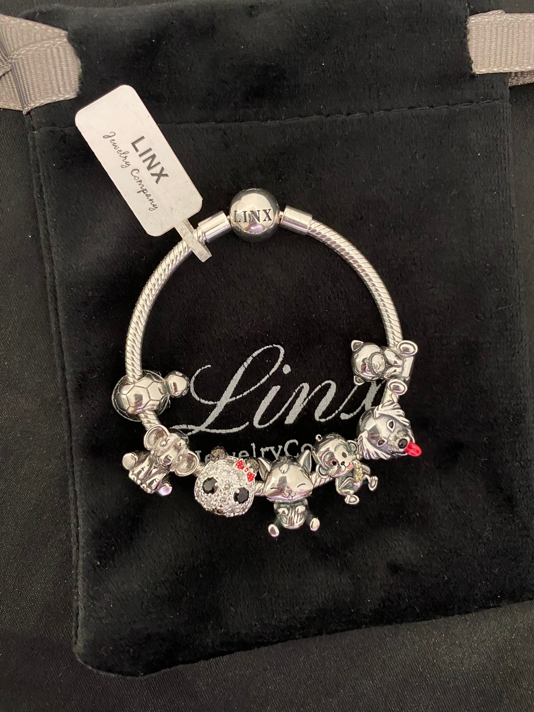 Linx Snake Chain Bracelet With Animal Themed Charms - Etsy