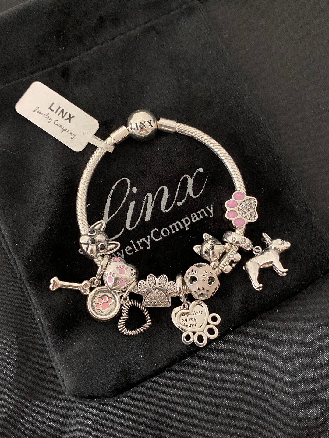 Linx Bracelet With Pink French Bulldog Frenchie Themed Charms - Etsy