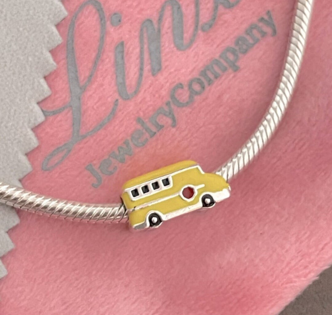 School Bus Charm 925 Sterling Silver - Etsy