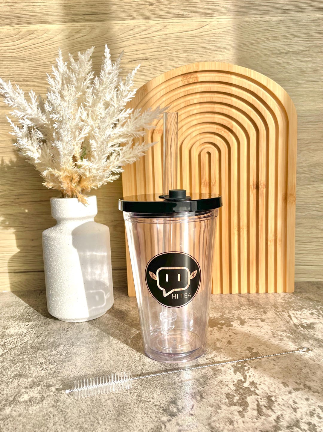 Boba Tea Reusable Cup With Fat Straw | Include Straw Brush | Great ...