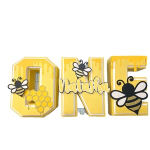 Bumble Bee Birthday Decor, BEE Theme Birthday, 3D Bee Letters, Bee ...