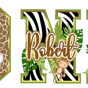 Jungle Safari 3D Letters, Wild One Birthday Decor, Wild One Birthday, 1 ...
