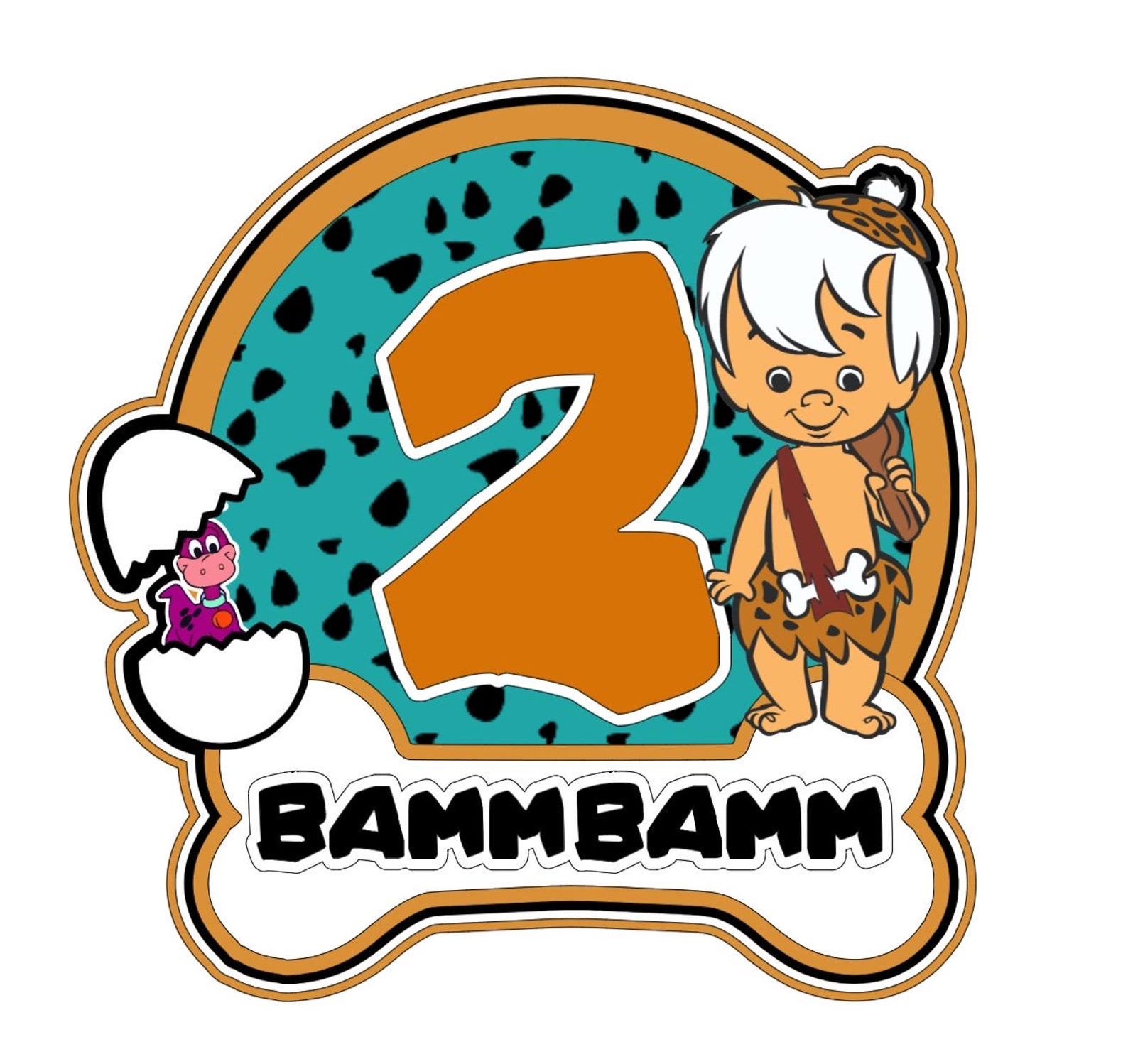 Bamm Bamm Personalized Cake Topper. Bamm Bamm Flintstone Cake Decor ...
