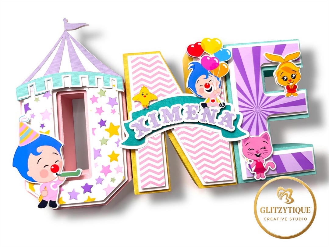 Pastel Plim Plim 3D Letter | Plim Plim 1st Birthday | Personalized ...