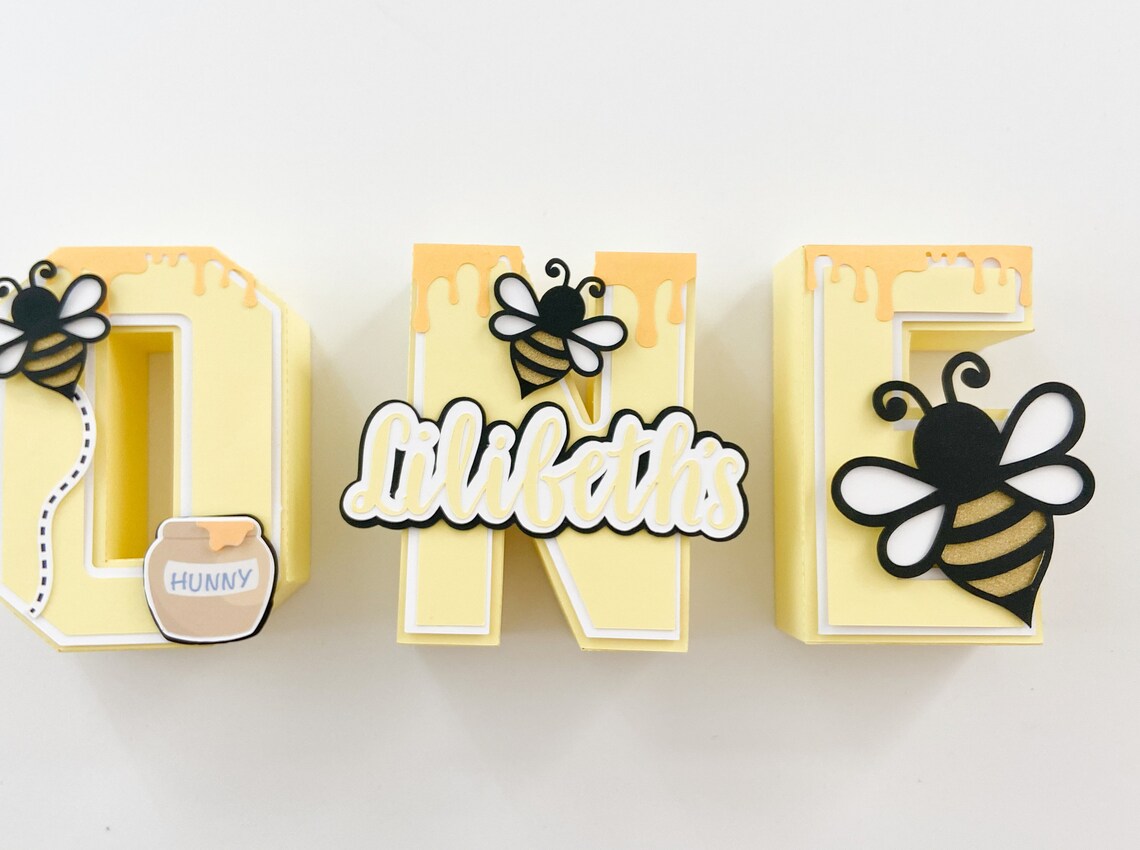 Bumble Bee Birthday Decor BEE Theme Birthday 3D Bee Letters - Etsy