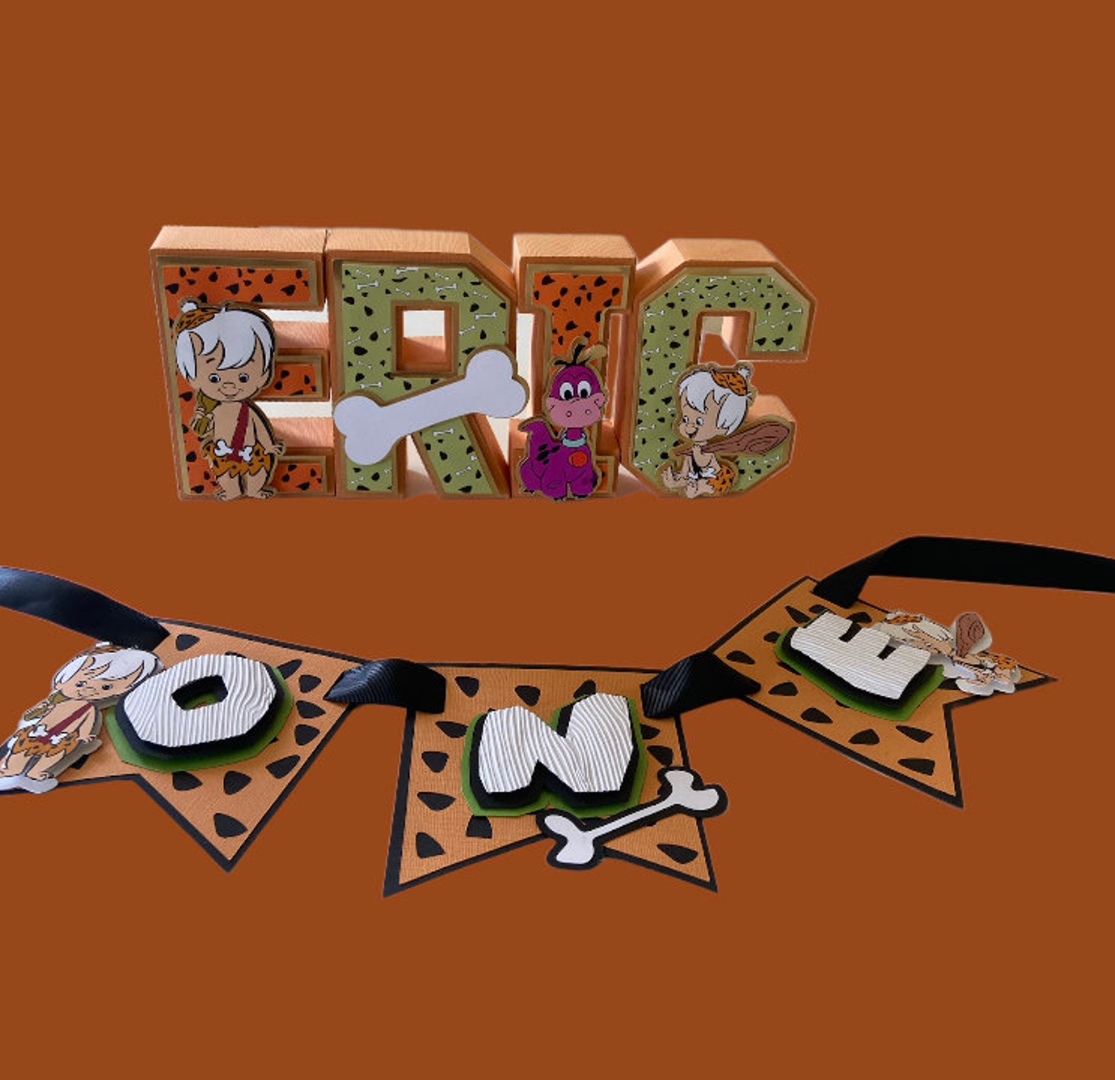 Bamm Bamm High Chair Banner Bam Bam Birthday Decoration Bam - Etsy