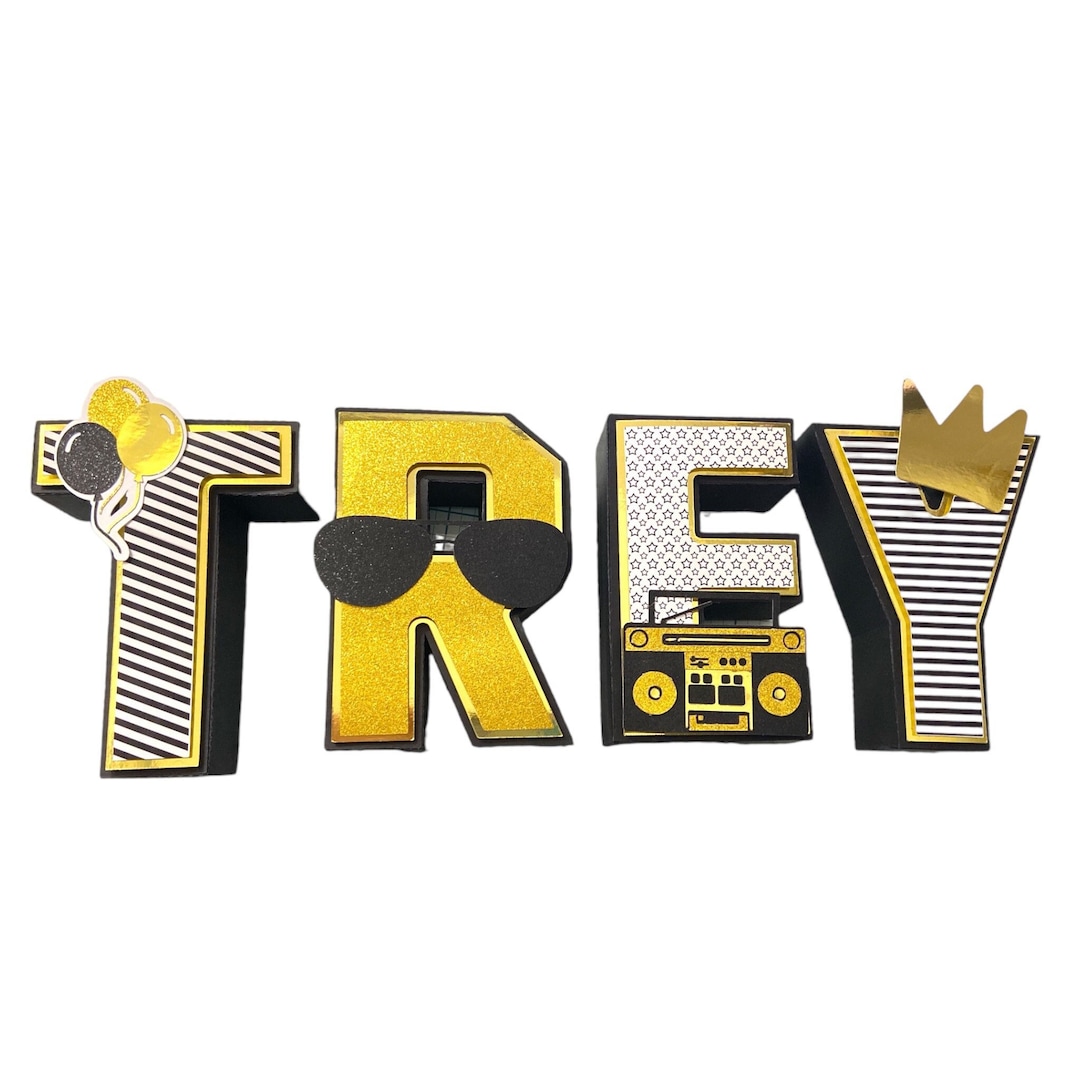 Notorious One 3D Letters. Rap Legend Party Decor. Boombox Bling ...