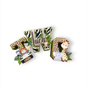 Jungle Safari 3D Letters, Wild One Birthday Decor, Wild One Birthday, 1 ...