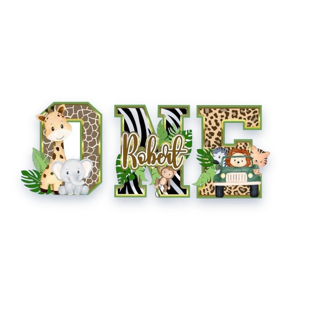 Jungle Safari 3D Letters, Wild One Birthday Decor, Wild One Birthday, 1 ...
