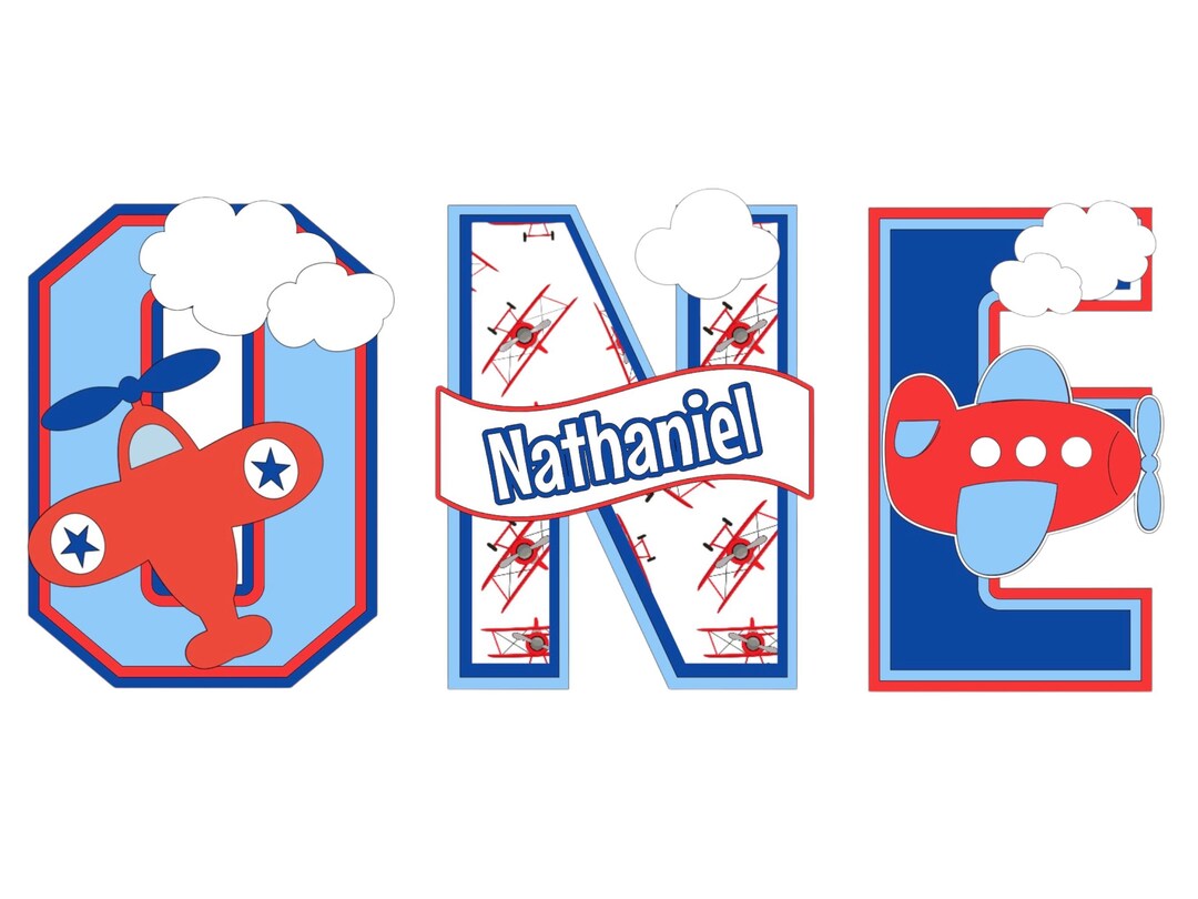 Airplane 3D Letters, 6 Sized Personalized Letters for Smash Cake ...