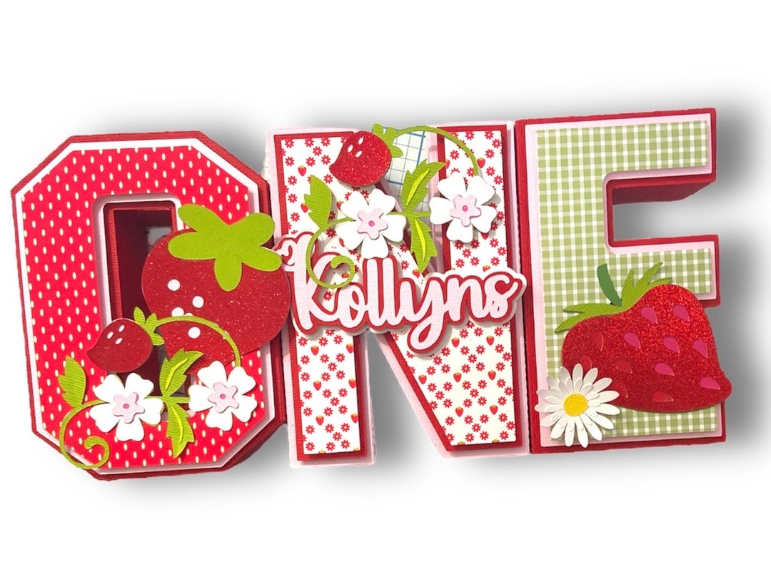 Berry ONE Strawberry Cardstock Birthday 3D Letters. Berry Sweet's 1st ...