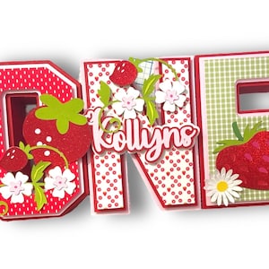 Berry ONE Strawberry Cardstock Birthday 3D Letters. Berry Sweet's 1st ...