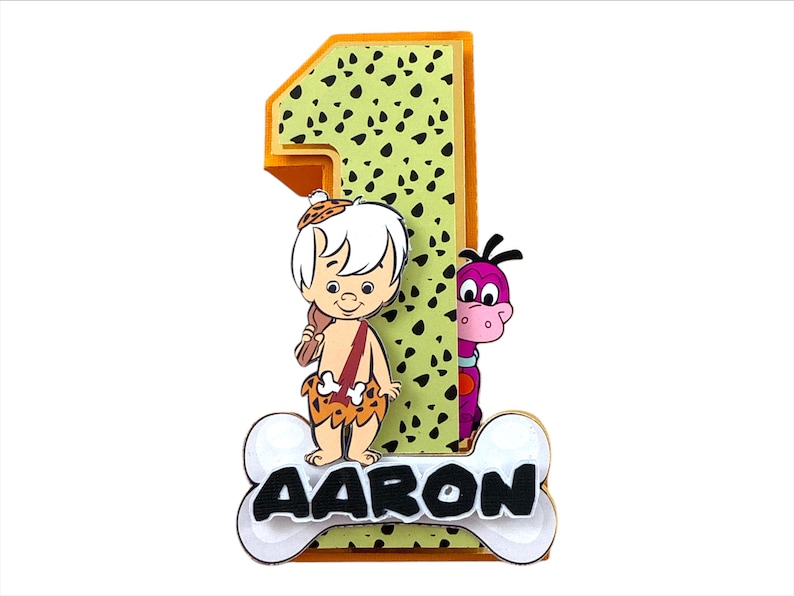 Large Bamm Bamm 3D Number | Flintstones Birthday Decor | Prehistoric ...