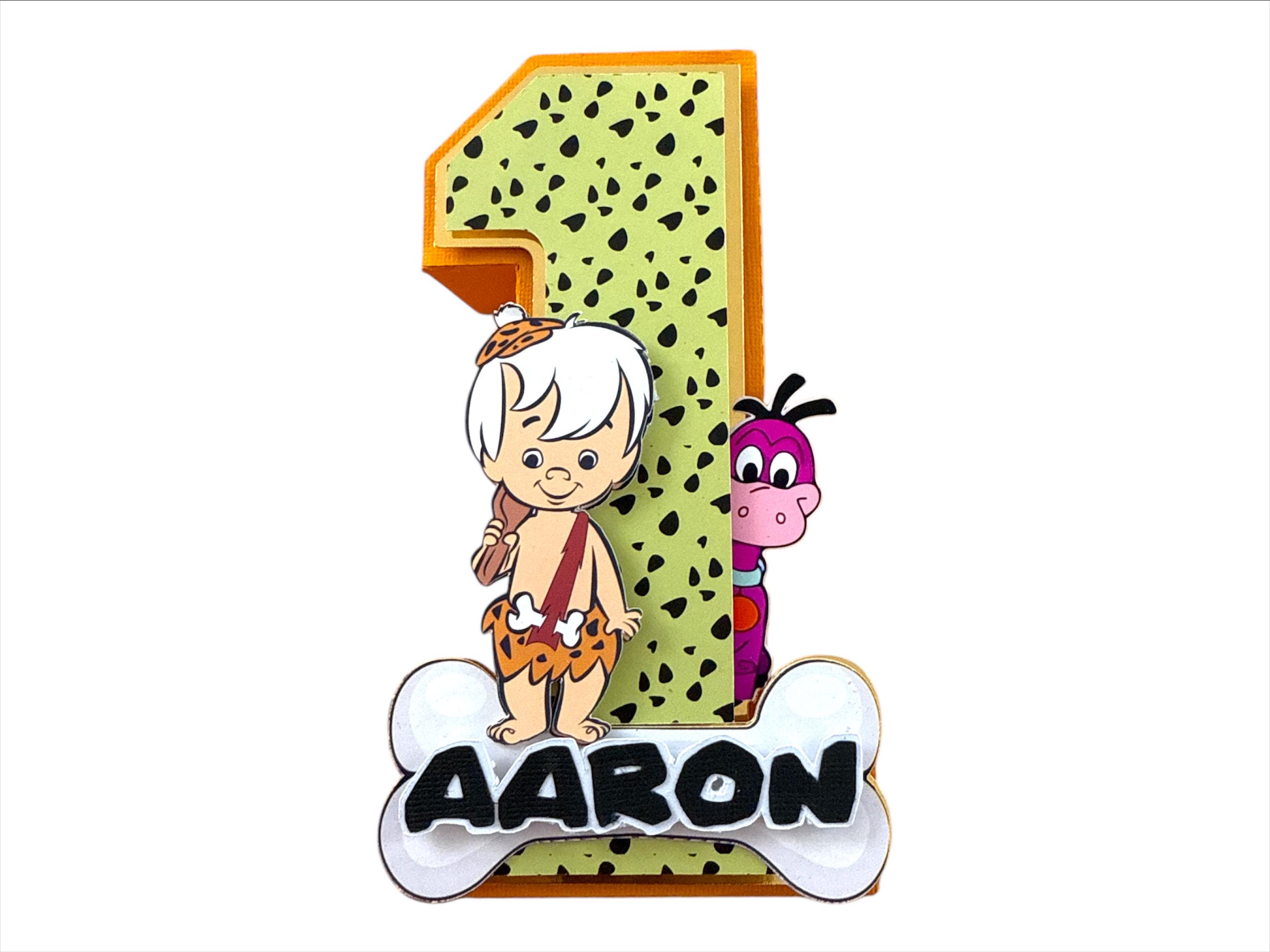 Large Bamm Bamm 3D Number | Flintstones Birthday Decor | Prehistoric ...