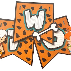 Pebbles Bam Bam High Chair Banner - Pebbles 1st Birthday Decor - Yabba ...