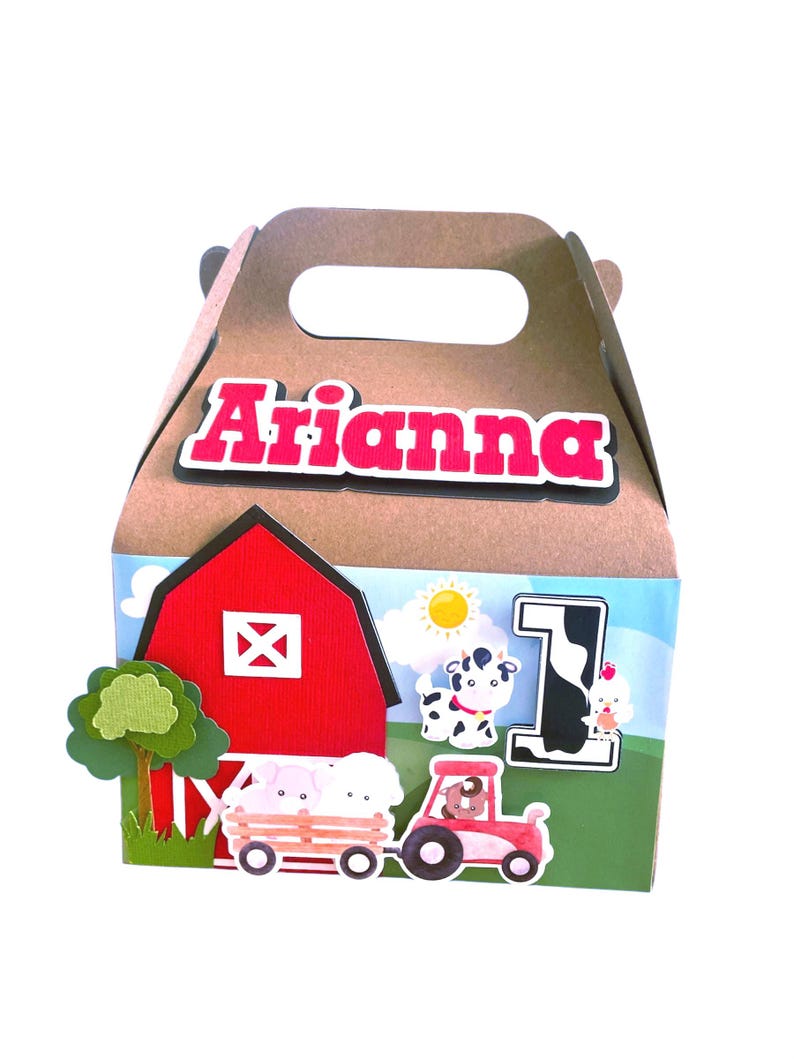 Personalized Barnyard Favor Box, Farm Animal Goodie Box - Etsy
