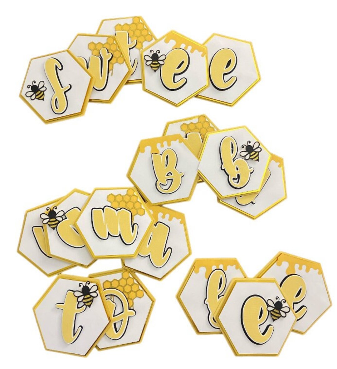 Bee-day Happy Birthday Banner, Honeycomb, Bumble, Cute Bee, Cake Smash ...
