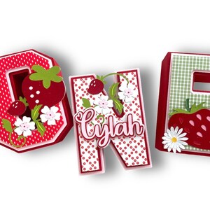 Berry ONE Strawberry Cardstock Birthday 3D Letters. Berry Sweet's 1st ...