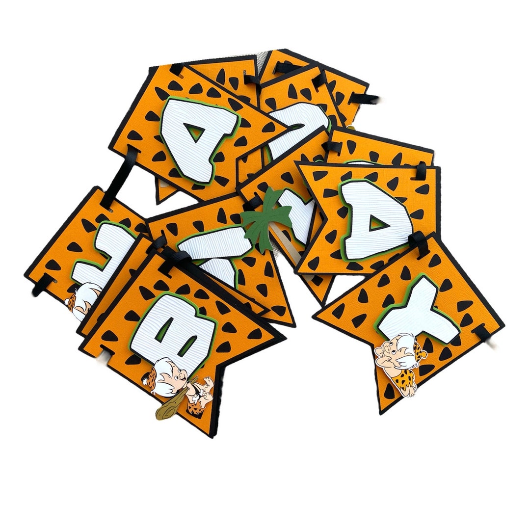 Bam Bam Happy Birthday Banner, Flintstone Birthday Banner, Bam Bamm ...