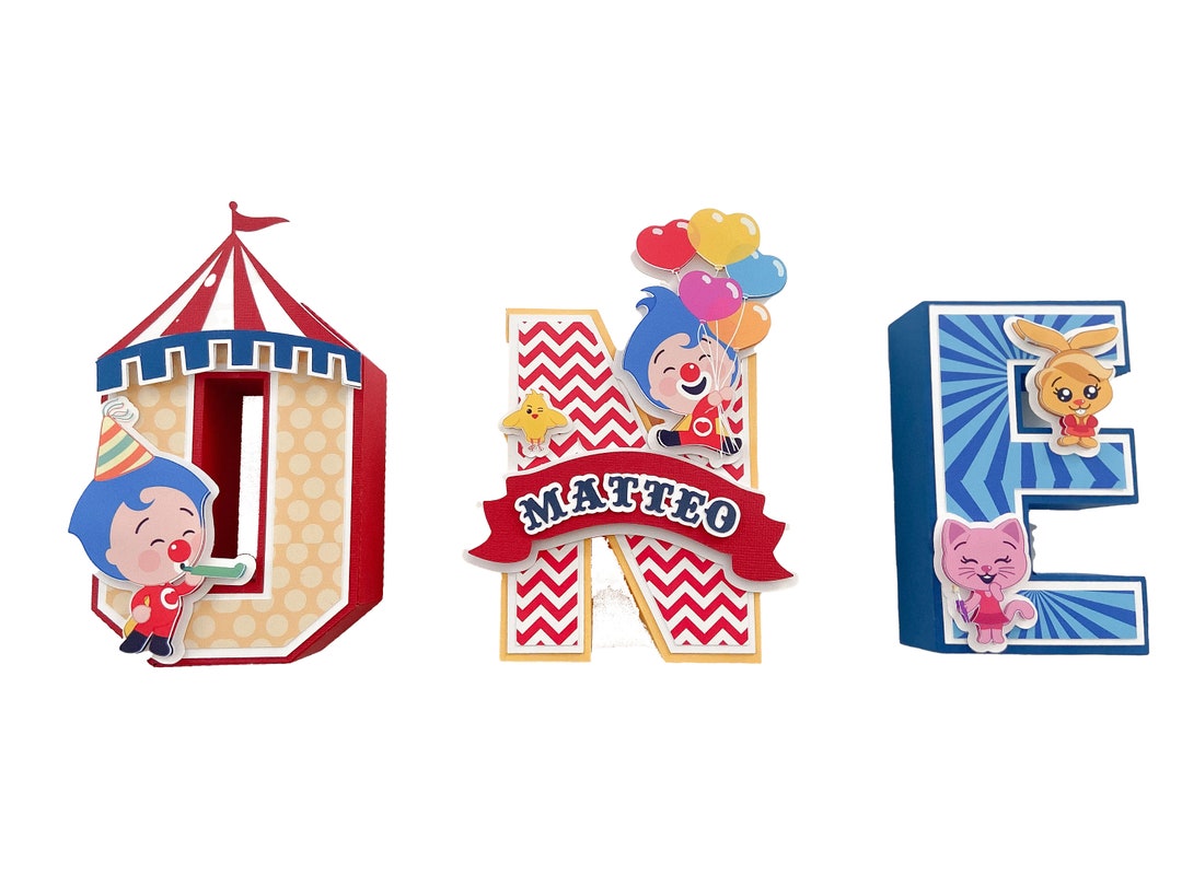 Plim 3D Letter Carnival Circus Birthday Plim Birthday Decor Plim ...