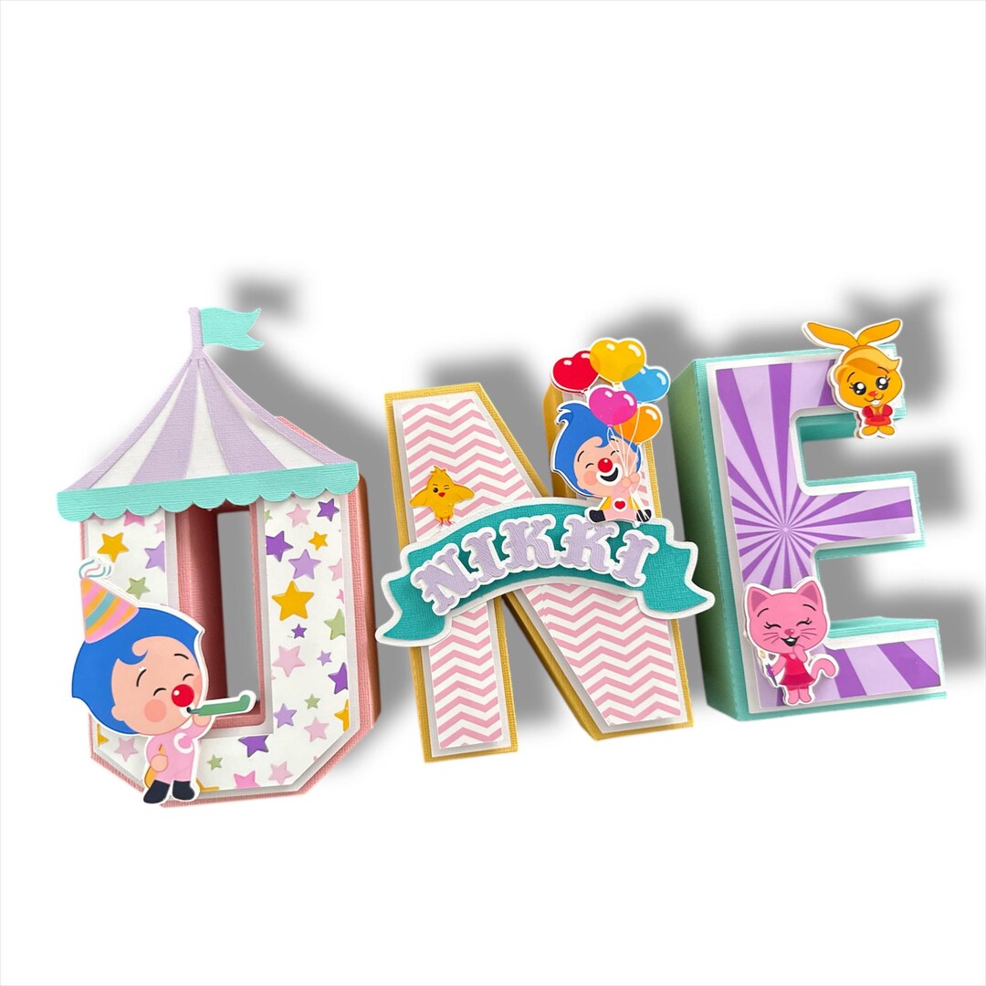 Pastel Plim Plim 3D Letter | Plim Plim 1st Birthday | Personalized ...