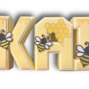 Bumble Bee Birthday Decor. BEE Theme Birthday, 3D Bee Letters. Bee ...