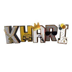 Notorious One 3D Letters. Rap Legend Party Decor. Boombox Bling ...